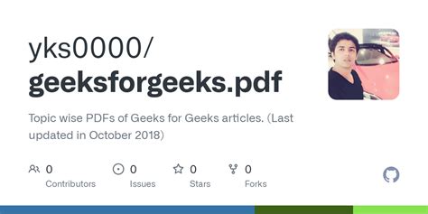 GitHub - yks0000/geeksforgeeks.pdf: Topic wise PDFs of Geeks for Geeks ...