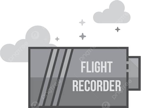 Flat Grayscale Icon Flight Recorder Crash Voice Safety Vector Crash