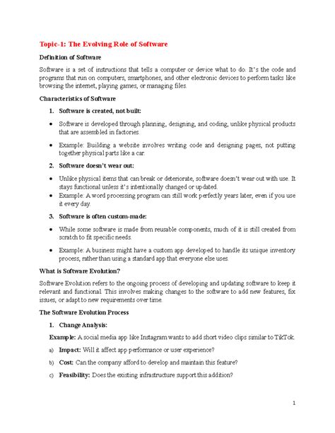 The Evolving Role Of Software Topic 1 The Evolving Role Of Software Definition Of Software