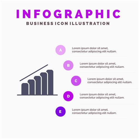 Chart Progress Report Analysis Solid Icon Infographics 5 Steps Presentation Background 17987487