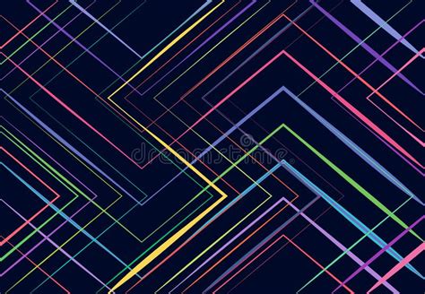 Modern Vivid Vibrant Geometric Structure Network Chaotic Jumble Of Straight Angular