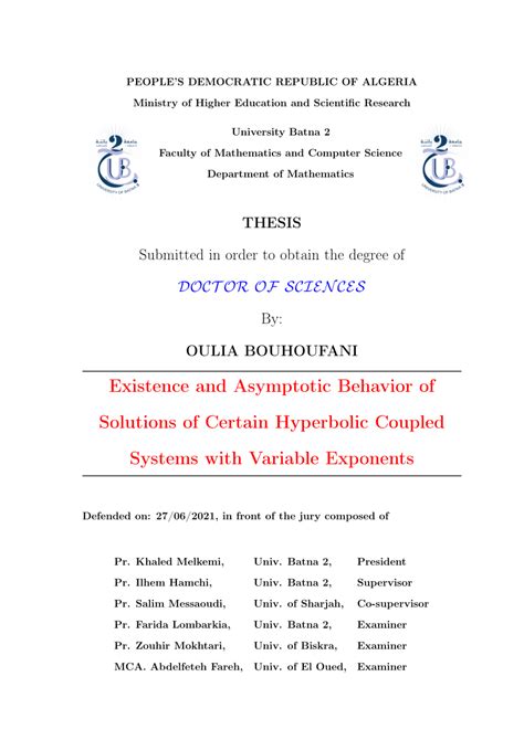Pdf Existence And Asymptotic Behavior Of Solutions Of Certain Hyperbolic Coupled Systems With
