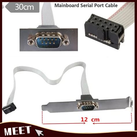 MEET Taigupo6611 Serial 9 Pin DB9 RS232 Motherboard Com Port Ribbon Cable Connector Bracket