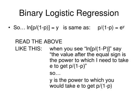 PPT Binary Logistic Regression PowerPoint Presentation Free Download ID