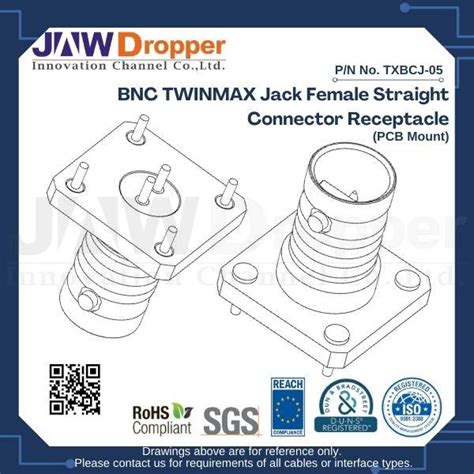 Bnc Twinmax Jack Straight Connector Receptacle Pcb ｜jawdropper