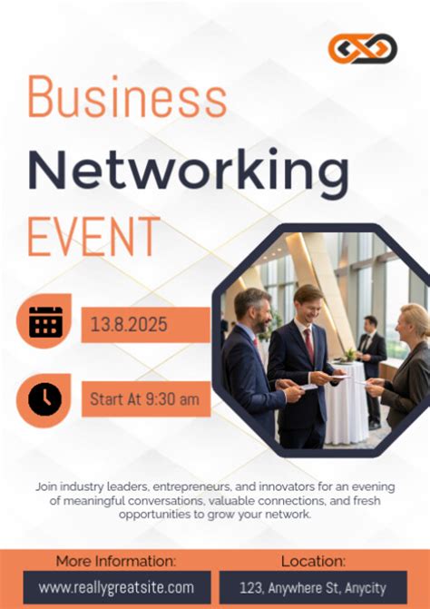 White Modern And Minimal Business Networking Event Poster Template A2