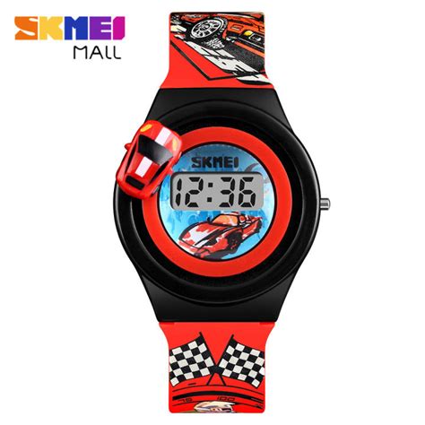 Skmei นาฬิกาของเล่นเด็ก1376แฟชั่นเด็กผู้ชายหน้าจอ Lcd ดิจิตอลนาฬิกาข้อมือเด็กการ์ตูนที่