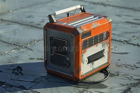 A Dynamic 3d Model Of A Compact Portable Solar Generator Stock