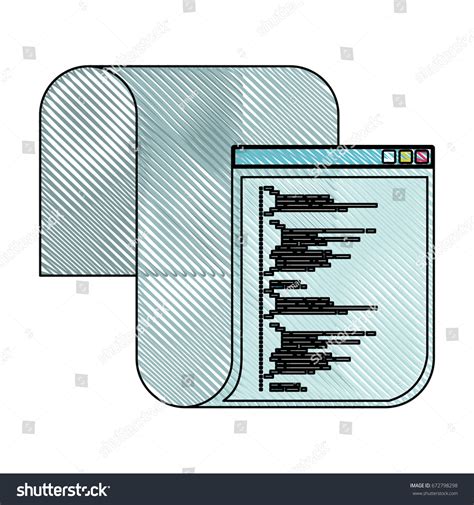 Colored Pencil Silhouette Programming Window Long Stock Vector Royalty