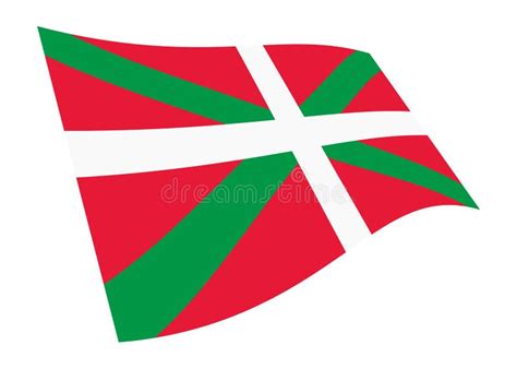 Basque Region Waving Flag 3d Illustration Isolated On White With