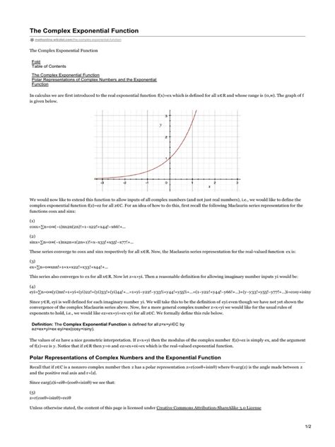 the complex exponential function pdf complex number function
