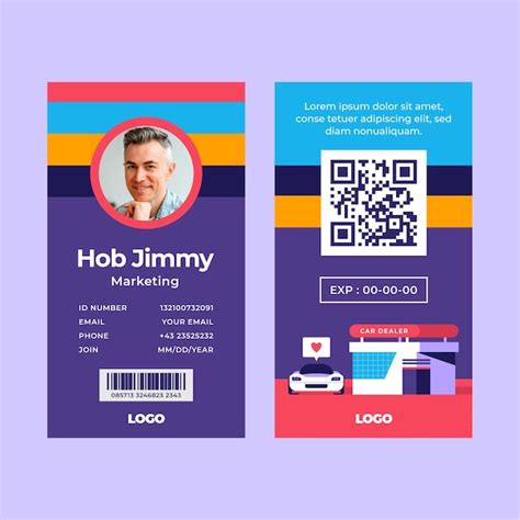 Free Vector Flat Design Car Dealership Id Card Template