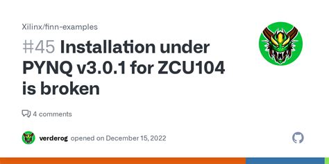 Installation Under PYNQ V For ZCU Is Broken Issue Xilinx Finn Examples GitHub