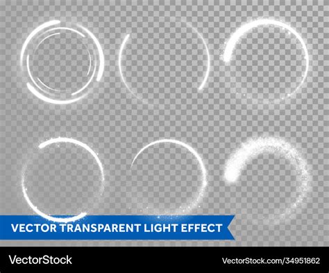 Light Flash Circle And Star Shine Effect Vector Image