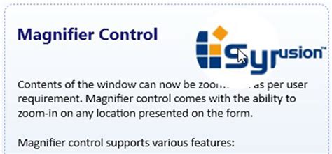 Magnifier Control For WPF Syncfusion