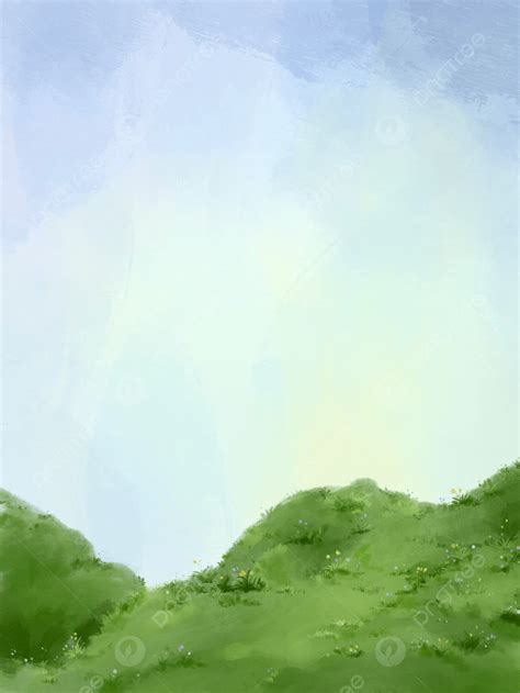 잔디 잔디 하늘 수채화 손으로 그린 그림 Png 배경 작은 신선한 들꽃 작은 꽃 배경 일러스트 및 사진 무료 다운로드 Pngtree