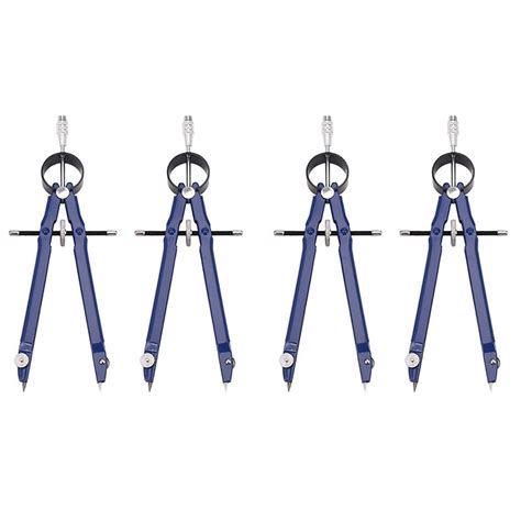 4 Pack Drafting Compass With Lock Math Bow Compass Drawing Metal