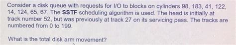 Solved Consider A Disk Queue With Requests For 1o To Blocks