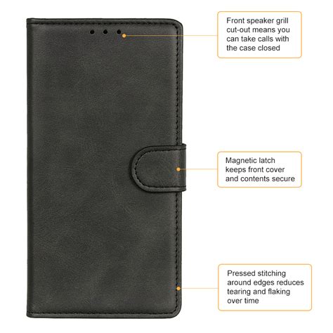 Leather Wallet Case For Oppo Find X2 Lite Black