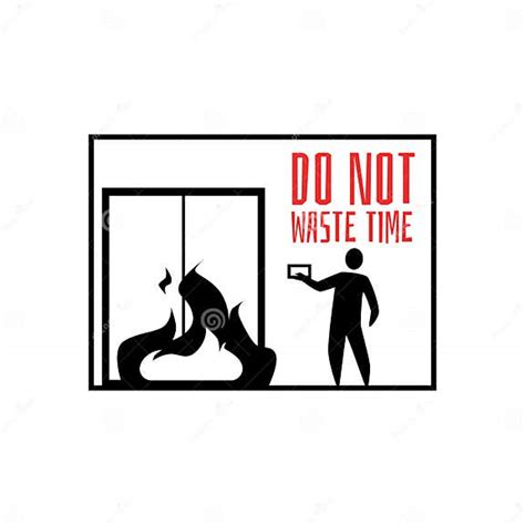 Do Not Use The Elevator In Case Of Fire Poster Vector Illustration