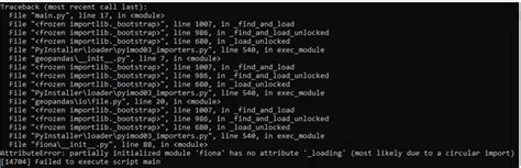 Python Pyinstaller Fiona Has No Attribute Loading Most Likely