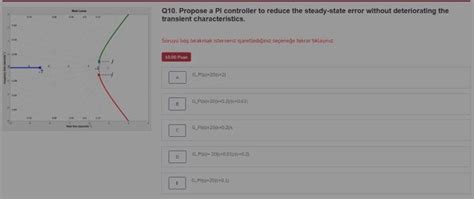 Solved Q Propose A PI Controller To Reduce The Chegg