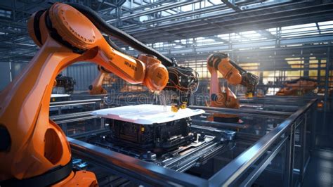 Factory Producing Solar Panels Neural Network Ai Generated Stock Image