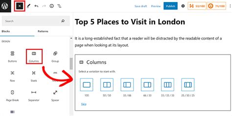 Ändern von Blockhöhe und breite in WordPress