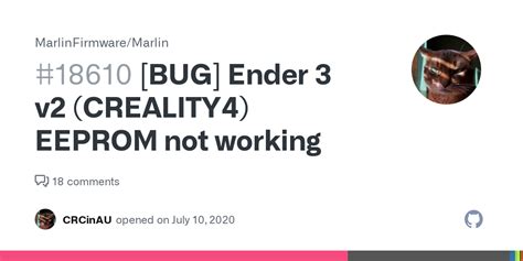 Bug Ender 3 V2 Creality4 Eeprom Not Working · Issue 18610 · Marlinfirmwaremarlin · Github