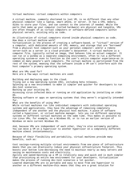Vm Pdf Virtual Machine Operating System