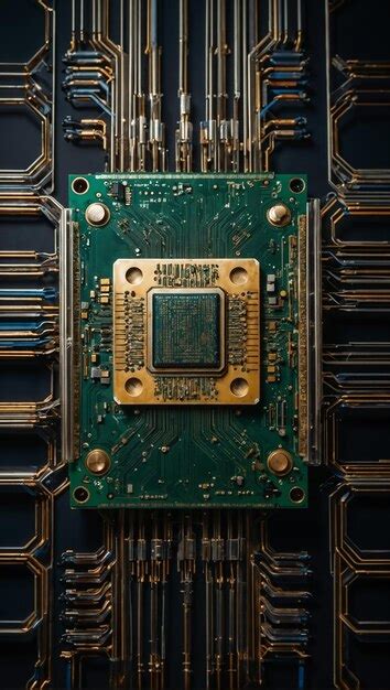 Premium Photo Abstract Quantum Computing Circuit With Futuristic Design