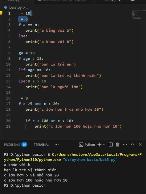 Sản Phẩm Công Nghệ Tìm Hiểu Câu Lệnh điều Kiện Trong Python Của Học
