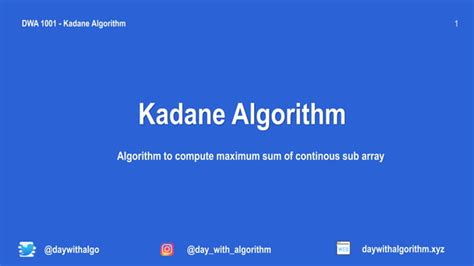 Kadane Algorithm Pptx