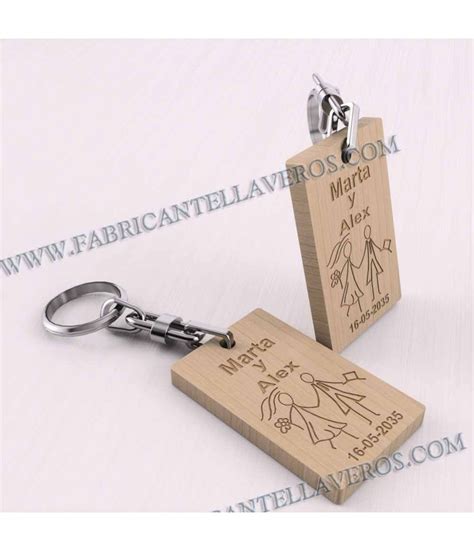 Llaveros Personalizados De Madera 52x32mm 5mm Grosor