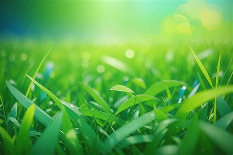 premium photo world environment day concept green grass and blue sky
