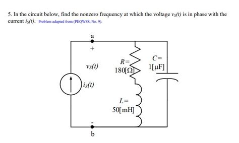 solved 5 in the circuit below find the nonzero frequency