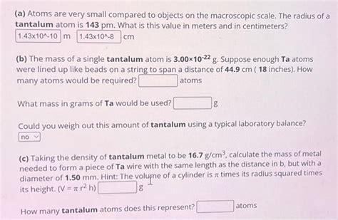 solved a atoms are very small compared to objects on the