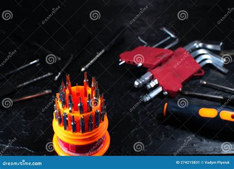 Different Types Of Screwdrivers And Hex Keys Working Instruments For