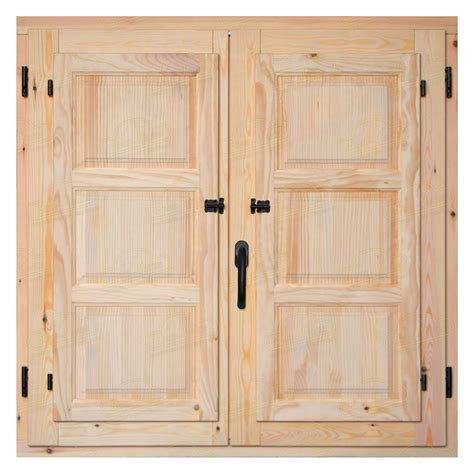 Ventana 80 X 80 Cm Europea Madera Pino Crudo 2 Hojas Con Ventanillo