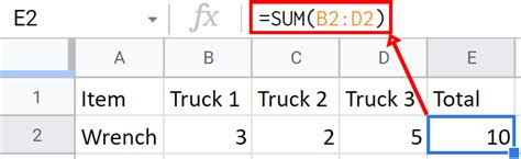 SUM Function Google Sheets Sheets Help