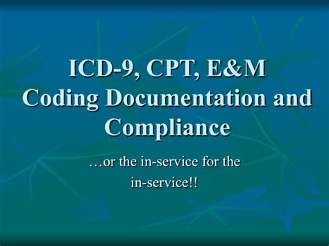 E M Coding Documentation And Compliance Education