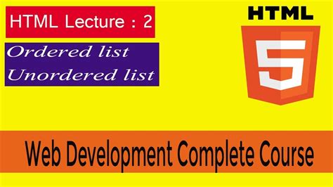 how to create ordered and unordered list using html lecture 2 [urdu