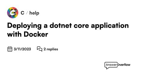 Deploying A Dotnet Core Application With Docker C