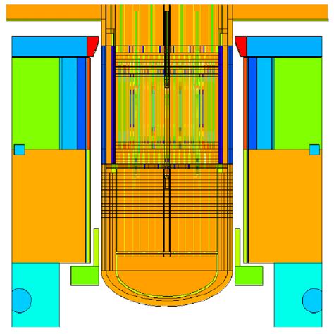 The Vertical Section Of The Mcnp Model Of The Reactor Assembly And