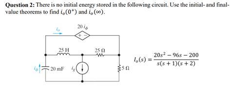 solved question 2 there is no initial energy stored in the