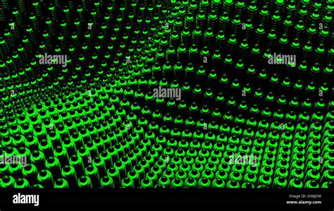 Abstract Digital Particle Waves On A Black Background Seamless Loop Design Visualization Of