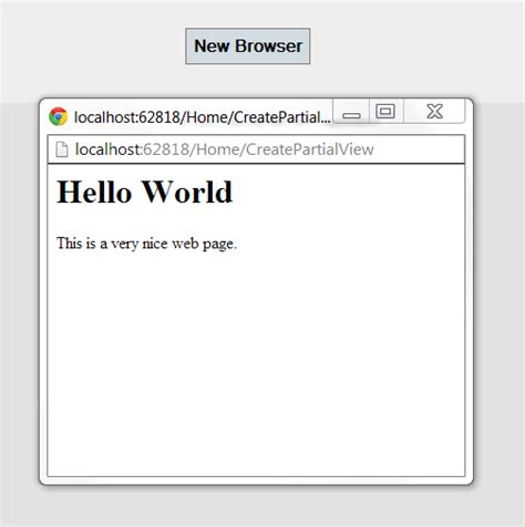 How To Open A New Browser Window With An ASP NET MVC Partial View