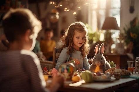 Premium Photo Easter Lunch Or Dinner Happy Easter Celebration Background