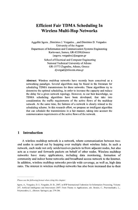 pdf efficient fair tdma scheduling in wireless multi hop networks