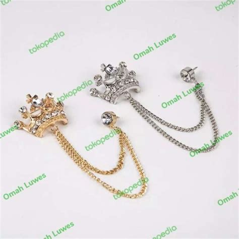 Jual Lapel Pin Bros Jas Wedding Vintage Crown Aksesoris Pin Jas Blazer Silver Di Seller